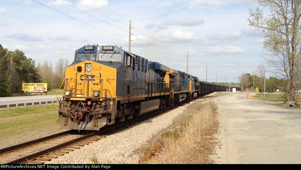 CSX ES44AC-H 3234 leads SB coal